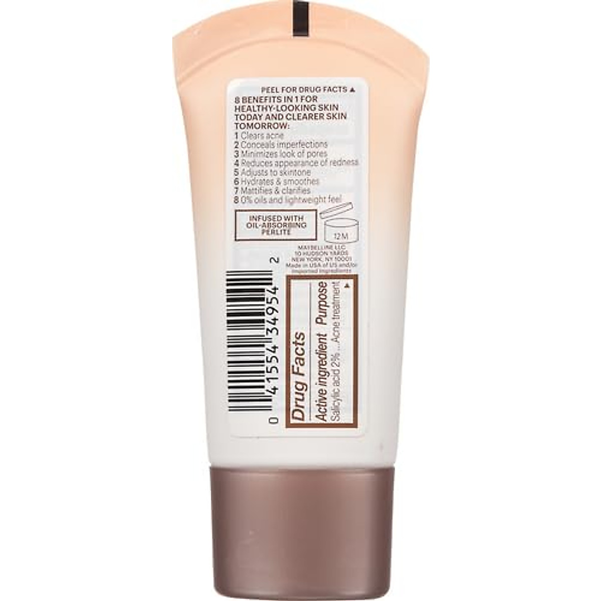 Maybelline Dream Pure Skin Clearing BB Cream, 8-in-1 Skin Perfecting Beauty Balm With 2% Salicylic Acid, Sheer Tint Coverage, Oil-Free, Light/Medium, 1 Count