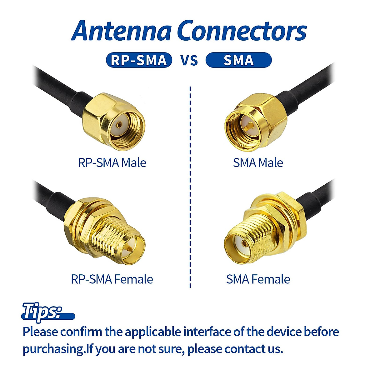 Bingfu WiFi Antenna Extension Cable 50 feet RP-SMA Male to RP-SMA Female Bulkhead Mount Double Shielded Low Loss -100 Cable for WiFi Wireless Router Hotspot Security IP Camera