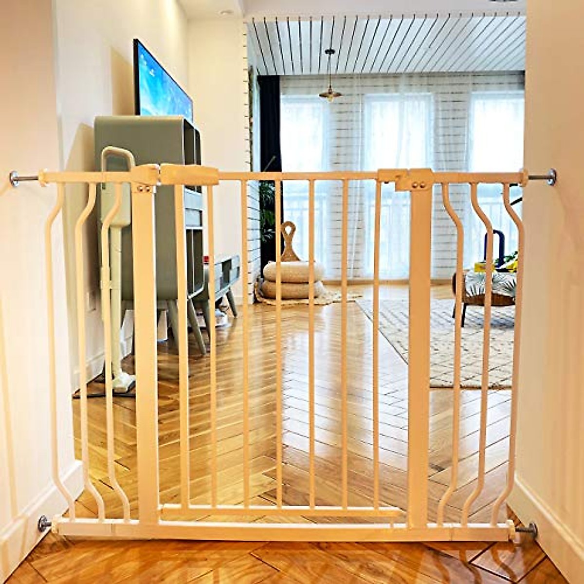 BalanceFrom Easy Walk-Thru Safety Gate for Doorways and Stairways with Auto-Close/Hold-Open Features, Multiple Sizes