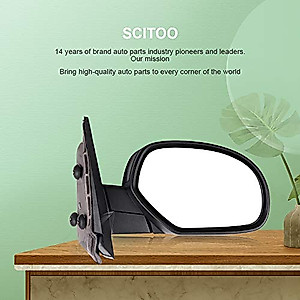 SCITOO Tow Mirror Passenger Side Fit for Chevy for GMC Mirrors 2007-2013 for Chevy Silverado for GMC Sierra With Power Controlling and Heated Features