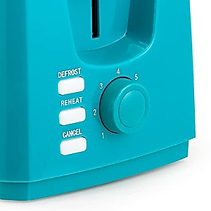 Holstein Housewares - 2-Slice Toaster with 7 Browning Control Settings, Teal/Stainless Steel - Great to Toast Bread, Bagels and Waffles
