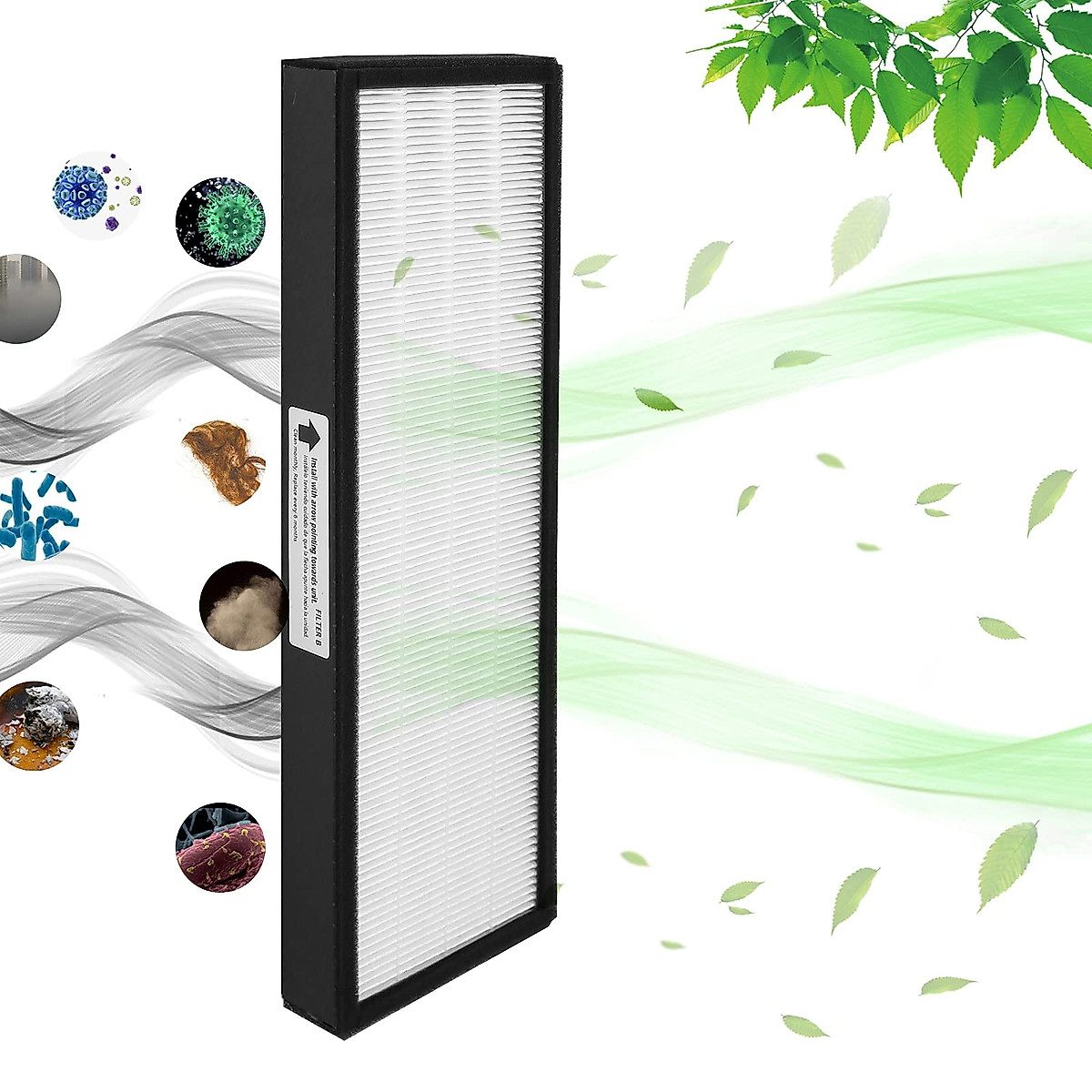 Hoypeyfiy 2Packs FLT4825 Filter B with 4 Carbon Pre-Filters Replacement for GermGuardian AC4300BPTCA, AC4900CA, AC4825, AC4825DLX, AC4850PT, CDAP4500BCA, CDAP4500WCA