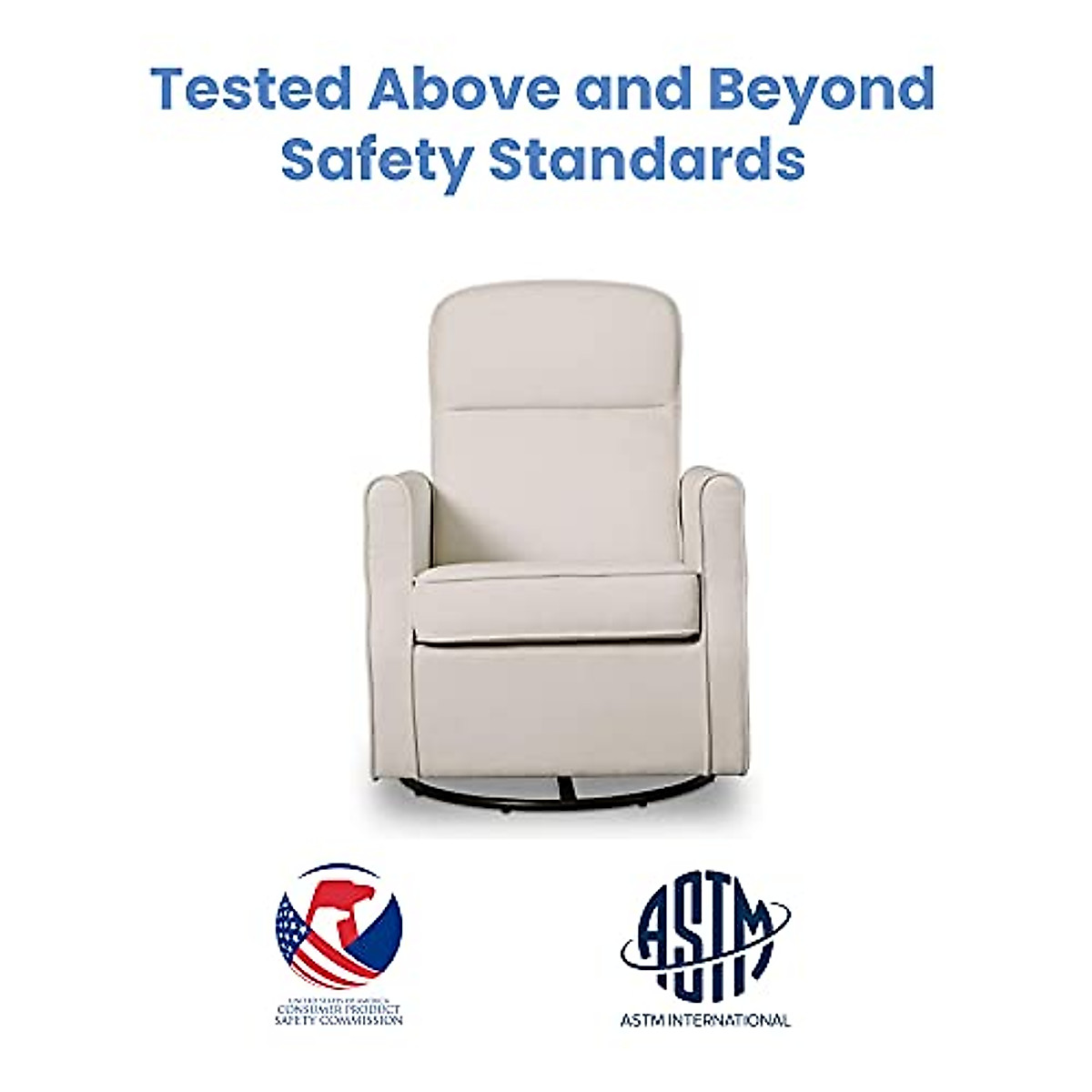 Delta Children Blair Slim Nursery Glider Swivel Rocker Chair, Cream