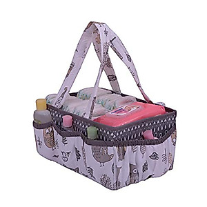 Bacati Unisex Cotton, Nursery Storage Caddy, Grey/Beige