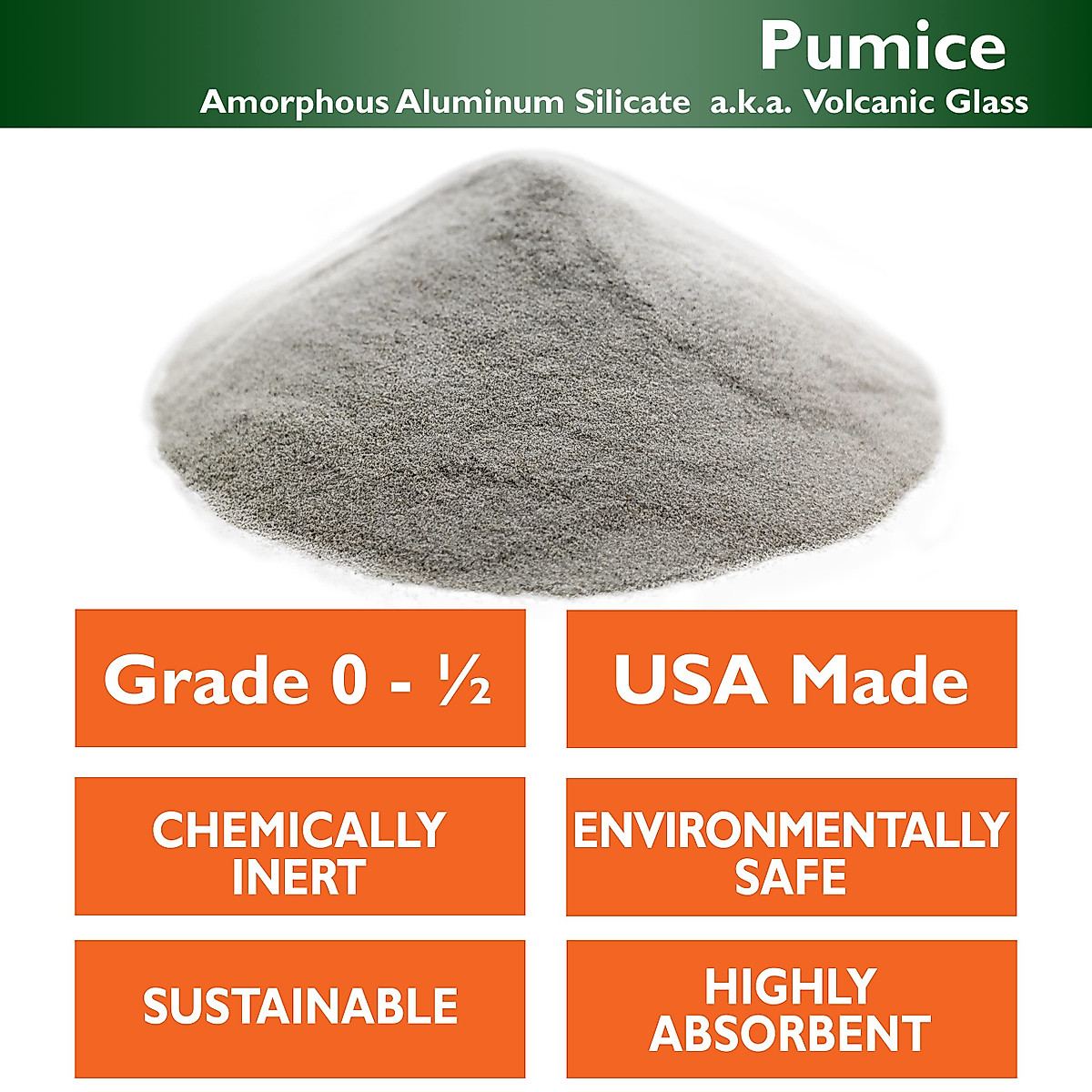 PUMICE - 8 LBS nt wt - Grade: 0-1/2 - dry - granules - exfoliant for scrubs, soaps, toiletries - USA Made - Greener Life Club Box