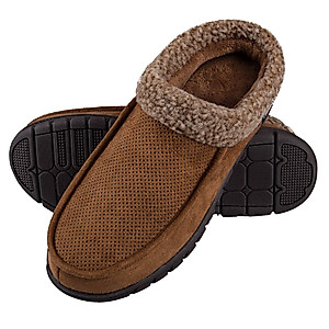 Dickies Men's Open and Closed Back Memory Foam Slippers with Indoor/Outdoor Sole, Medium Tan, Large