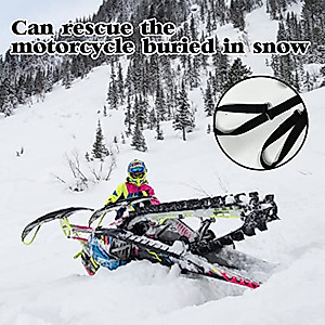 Heavy-Duty Snowmobile Tow Rope, 1.5 inches Width Thickened Long Reinforced Emergency Off Snowmobile Tow Rope 3 Point with Two Hooks, Safety Sled Pulling Straps for Snowmobile Accessories, Sled Or ATV