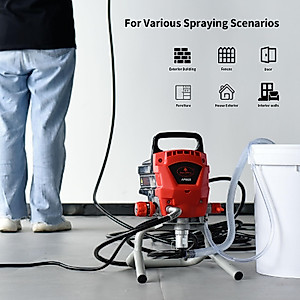 AEROPRO Tools Airless Paint Sprayer, 950W 0.52GPM 3300PSI High Efficiency Airless Sprayer with Tip Extension & Tip Sets, Indoor Paint Sprayer for Walls, Home Interior, House Painting, DIY Projects