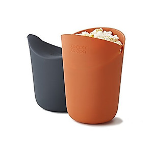 Joseph Joseph M-Cuisine Microwave Popcorn Popper Maker Single Serve Portion Silicone Food Safe, 2-piece, Multicolored