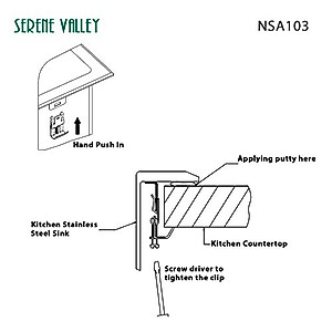 Serene Valley Topmount Sink Clips, Sink Brackets and Supports, Top mount Kitchen Sink Clips NSA103 - Heavy-Duty 10pcs Kit