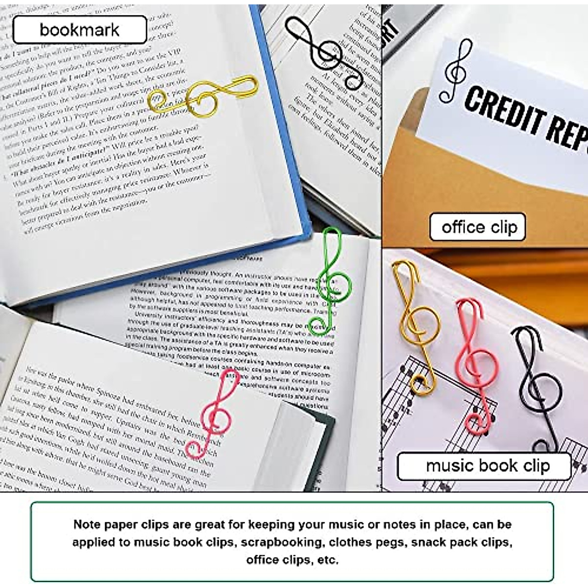 200Pcs Music Multicoloured Metal Paper Clips,Creative Musical Notes Style Cute Paper Clips,Bookmark Clips for Teachers,Students,Office,School File Organization,Durable and Rustproof,6 Colors,with Box.