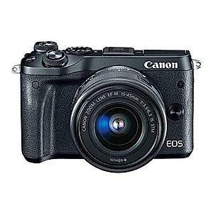 Canon EOS M6 (Black) EF-M 15-45mm f/3.5-6.3 is STM Lens Kit (Renewed)