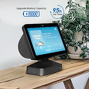GGMM ES8 Battery Base for Show 8(3rd Gen), Adjustable Battery Charging Stand, Battery Dock to Make Smart Speaker Portable, Black(Show 8 Not Included)