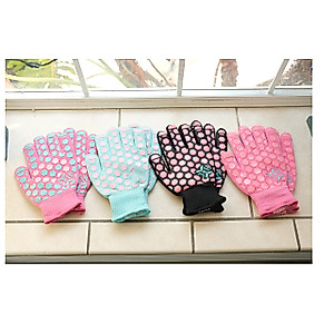 J H Heat Resistant Oven Mitts: EN407 Certified 932 °F, 2 Layers Silicone Coating, Black Shell with Coral Coating, BBQ & Oven Gloves for Cooking, Kitchen, Fireplace, Grilling, 1 Pair, Women Fits All