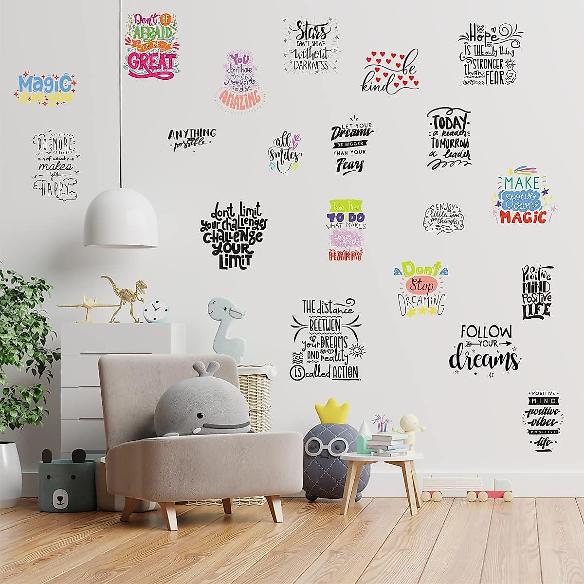 Inspirational Wall Decals for Classrooms and Room Décor- Reusable Inspirational Quotes Adhesive Wall Decals - Must Haves for Teachers, Classroom Essentials,Preschool, Elementary, Daycare, School