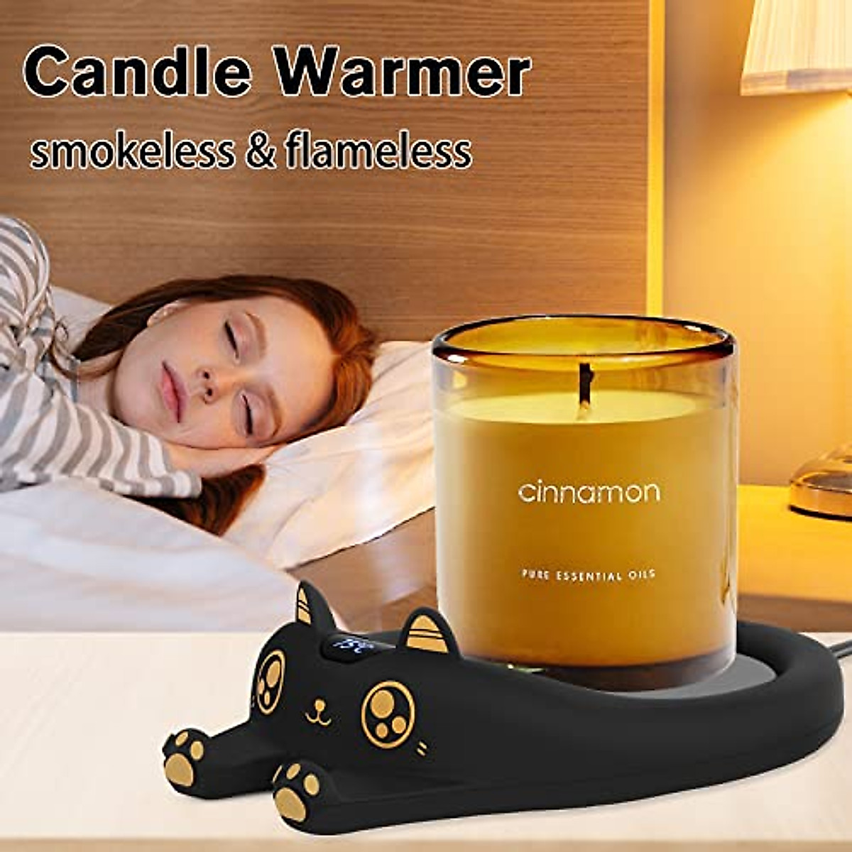 PUSEE Mug Warmer,Coffee Warmer for Desk Coffee Cup Warmer Auto Shut Off,Smart Candle Warmer with 3 Temp Settings,Electric Beverage Warmer Plate for Coffee,Cocoa,Tea,Water and Milk (Not Include Cup)