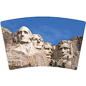 Mugzie Mount Rushmore Blue Sky Travel Mug with Insulated Wetsuit Cover, 16 oz, Multicolor