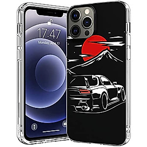 Compatible with iPhone 12/12 Pro Case Supra Japanese RX7 Cool Car Haruna Cabrio Protection & Shockproof Flexible Soft Slim TPU Silicone Phone Case Cover