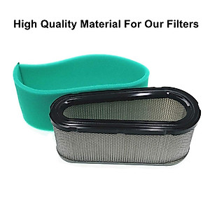 MOWFILL 2 Pack 496894 493909 Air Filter Replace for BS 496894S with 272403S 272403 Pre Filter Fits Craftsman John Deere 12.5-17HP 5053K Lawn Mower Air Cleaner Element