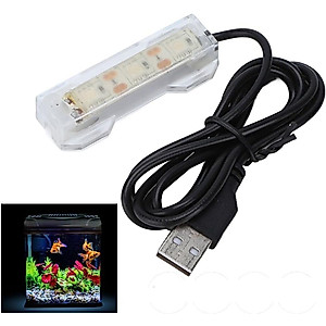 Xinjincang Blue Light Small Aquarium Led Light, Multicolor Led Fish Tank Light for Freshwater Plants Aquarium Accessories，Fish and Aquatic Pets, Pet Supplies, White