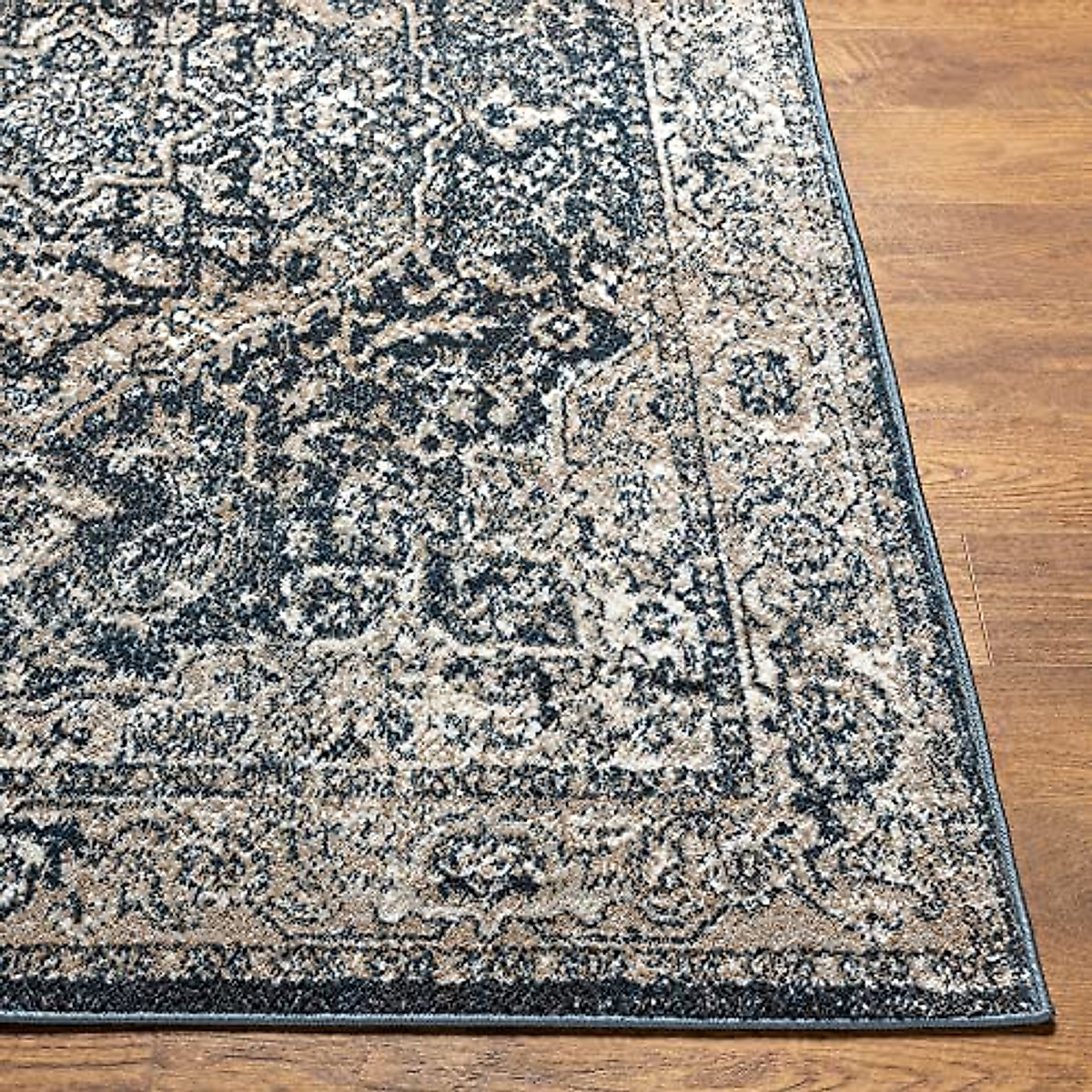 Surya Davaro Traditional Medallion Area Rug,9'2" x 12',Navy