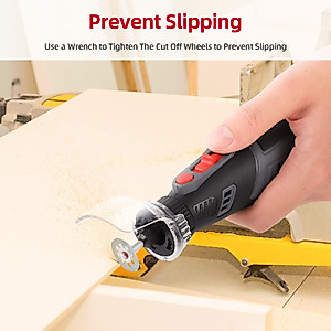 PioneerWorks 8V Mini Cordless Rotary Tool, 2.0 Ah Li-ion Battery Drive 5-Speed,Power Rotary Kit With 160 Accessories and LED Lights For Sanding,Polishing,Engraving,Drilling,Cutting