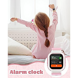 Cloudpoem Smart Watch for Kids Girls Boys, Kids Watch Fitness Tracker Watch with Pedometer Heart Rate Monitor Sleep Tracker Alarm Clocks Puzzle Games Calculator IP68 Waterproof, Kids Gift Pink