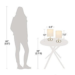 Catalina 18577-000 Modern 2-Pack Matching Mecury Glass Accent Table Lamps, 12, Classic Silver Mercury