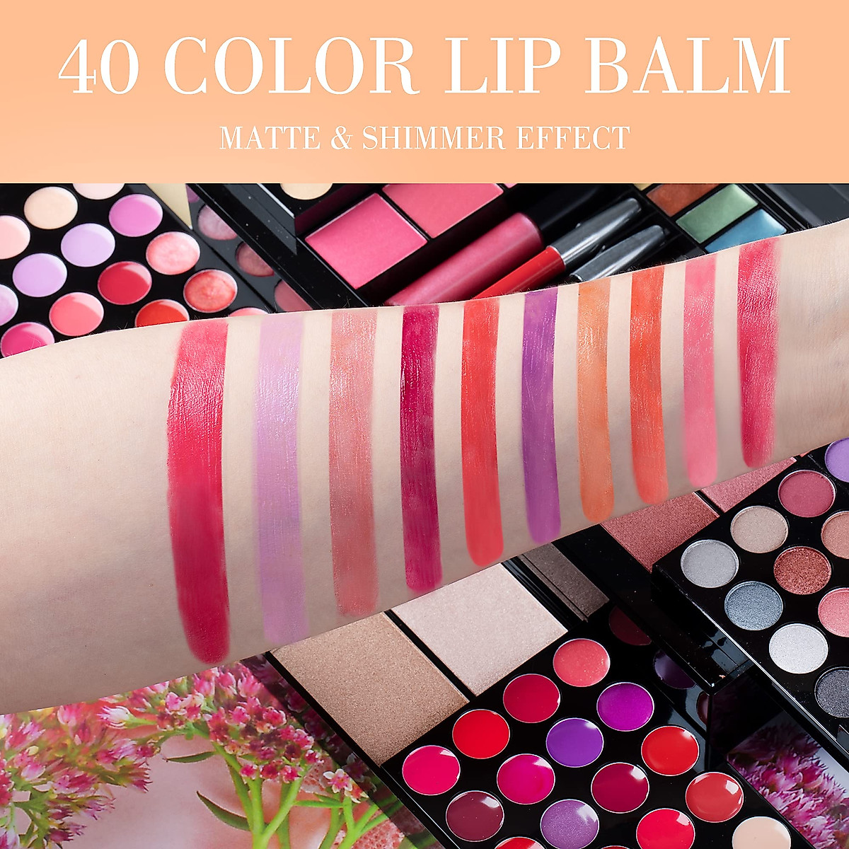 DUER LIKA Professional Makeup Kit for Women with Mirror 120 Colors Cosmetic Makeup Gift Set Combination with Eyeshadow Facial Blusher Eyebrow Powder Face Concealer Powder Eyeliner Pencil MU28