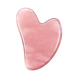 Rose Quartz Gua Sha Tool - Gua Sha Massage Tool for Facial Microcirculation Removes Toxins Prevents Wrinkles Boost Radiance of Complexion - 100% Authentic Genuine Rose Quartz