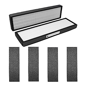 Hoypeyfiy 2Packs FLT4825 Filter B with 4 Carbon Pre-Filters Replacement for GermGuardian AC4300BPTCA, AC4900CA, AC4825, AC4825DLX, AC4850PT, CDAP4500BCA, CDAP4500WCA
