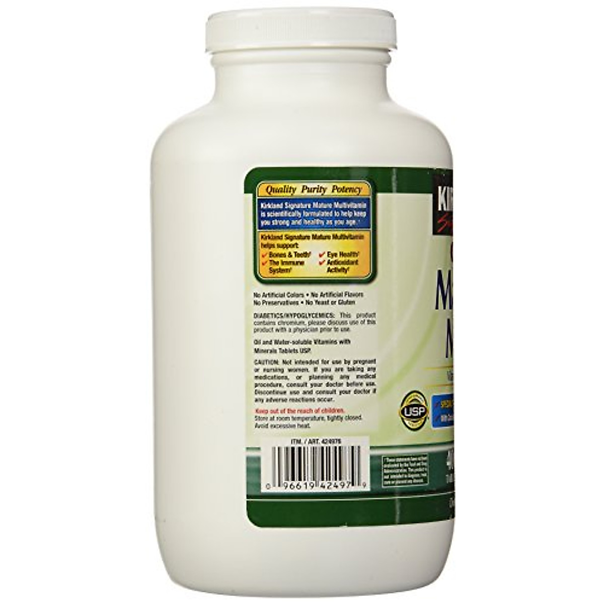 Kirkland Signature Adults, 50 plus Mature Multi Vitamins & Minerals, 400-Count Tablets