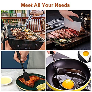 Whonline Griddle Accessories 16pcs Flat Top Grill Accessories Set for Blackstone and Camp Chef Enlarged Spatulas, Basting Cover, Burger Press, Scraper, Tongs, Grill Spatula Kit for Outdoor