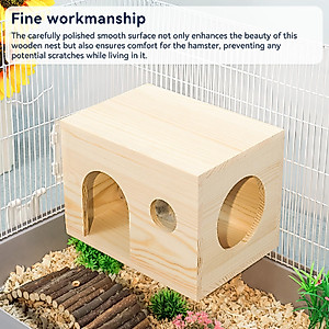 RunDuck Wooden Small Animal Hamster Hideout，Hanging Design, Space-Saving, Spacious, for Chinchillas, Hamsters, Mice, Gerbils, and Mice (8.5'' x 8'' x 3.7'')