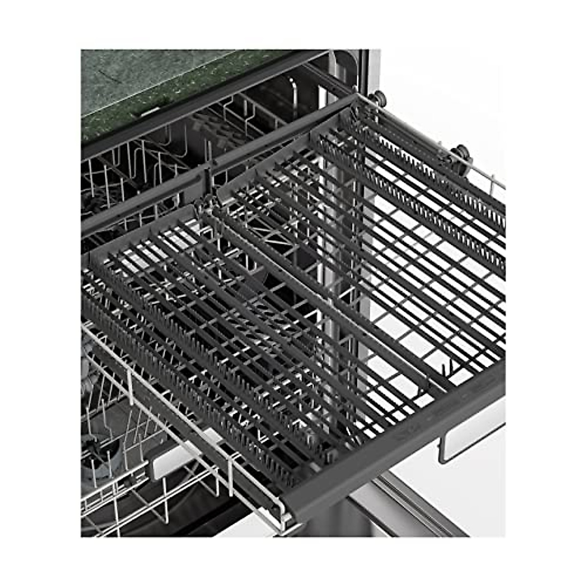 SHARP Smart Dishwasher Works with Alexa. Includes LED Interior lights, Stainless Steel interior, Heated Dry with Fan Assist, Wash Zone cleans half load on either rack, Adjustable Third Rack