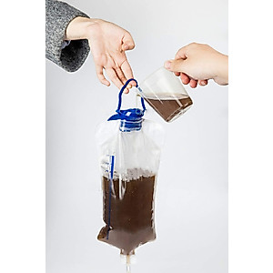 Reusable Home Enema Kit , 1200ML Enama Bag Kit for Colon Cleaning,Douche Bag Colon Douche Cleaner Body Detox Cleaning Kit-Including 1.8M Silicone Hose and 10 Soft Replacement Enema Tips