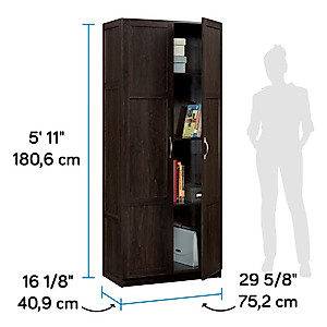 Sauder 419496 Miscellaneous Storage Storage Cabinet, L: 29.375" x W: 16.125" x H: 71.125", Cinnamon Cherry finish