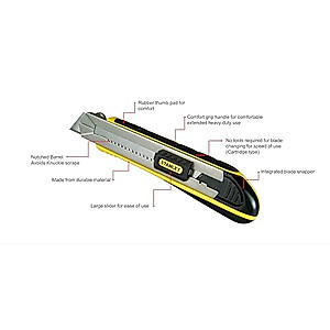 Stanley 0-10-481 Snap Off knife with magazine, Silver/Yellow