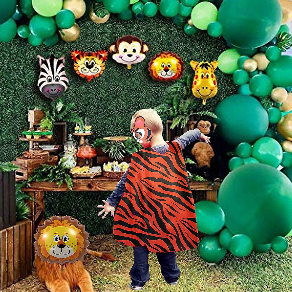 uoyoi Animal Mask and Capes for Costumes Birthday Party Gifts for Jungle Safari Theme Party Supplies,Wild One Birthday Decorations Zoo Party Favor,Kids Dress Up Set