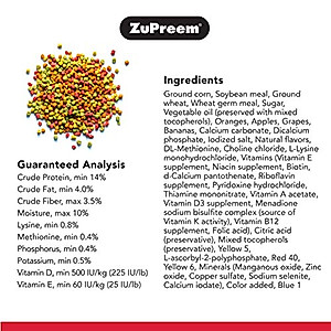 ZuPreem FruitBlend Flavor Pellets Bird Food for Small Birds, 2 lb - Daily Blend Made in USA for Parakeets, Budgies, Parrotlets