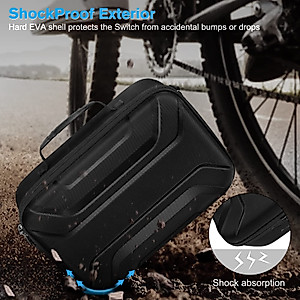 Fintie Carrying Storage Case for Nintendo Switch OLED Model 2021/ Switch 2017, Portable Travel All Protective Hard Messenger Bag Soft Lining for Switch Console Pro Controller & Accessories (Black)