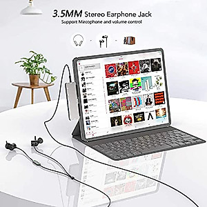 USB C HUB for iPad Pro, Adapter for iPad Air, iPad Pro Hub Docking Station with 4K HDMI,3.5mm Headphone Jack,2 USB3.0 Ports,USB C PD Charging&Data, for iPad Mini M4 M2 11 12.9 13 inch Accessories
