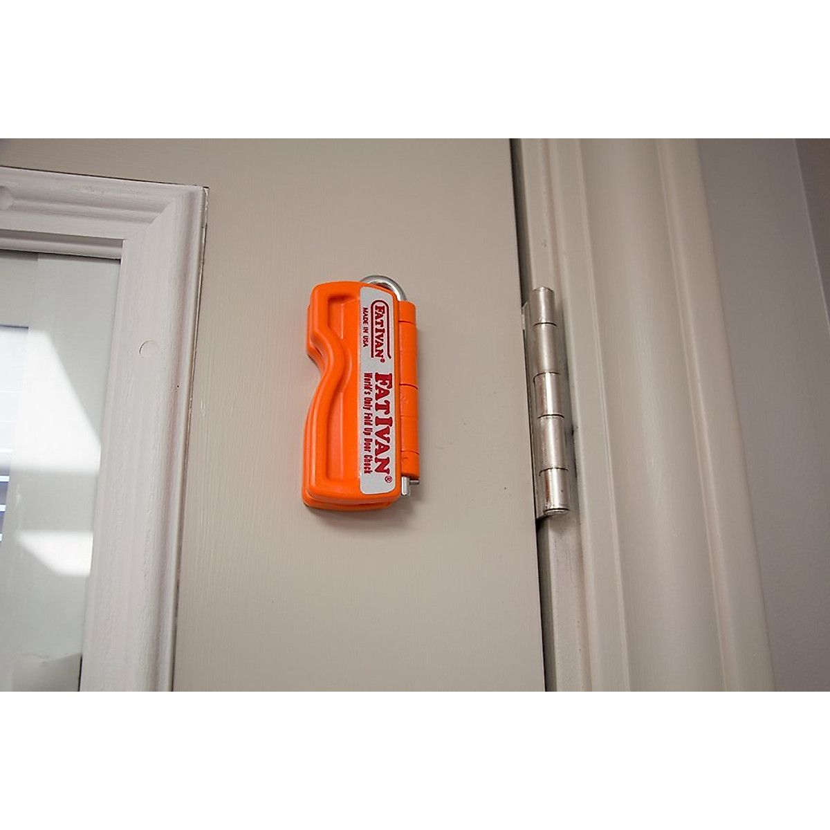 The Original Fat Ivan Fold Up Doorstop Wedge with Magnet Orange (Pack of 2)