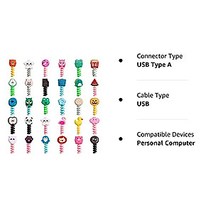 32 Pieces Colorful Cartoon Charger Cable Protectors USB Charger Cable Saver Silicone Animal Cable Buddies Flexible Cable Wire Protectors for Most Cellphone Data Lines (Cute Style,2 x 3 cm)
