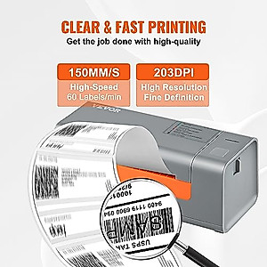 VEVOR Thermal Label Printer, 4x6 Label Printer for Width of 1.57" - 4.25" Labels, w/Auto Label Recognition & Japanese Rohm Printer Head, Compatible w/USPS, Amazon, Ebay, Etsy, UPS etc