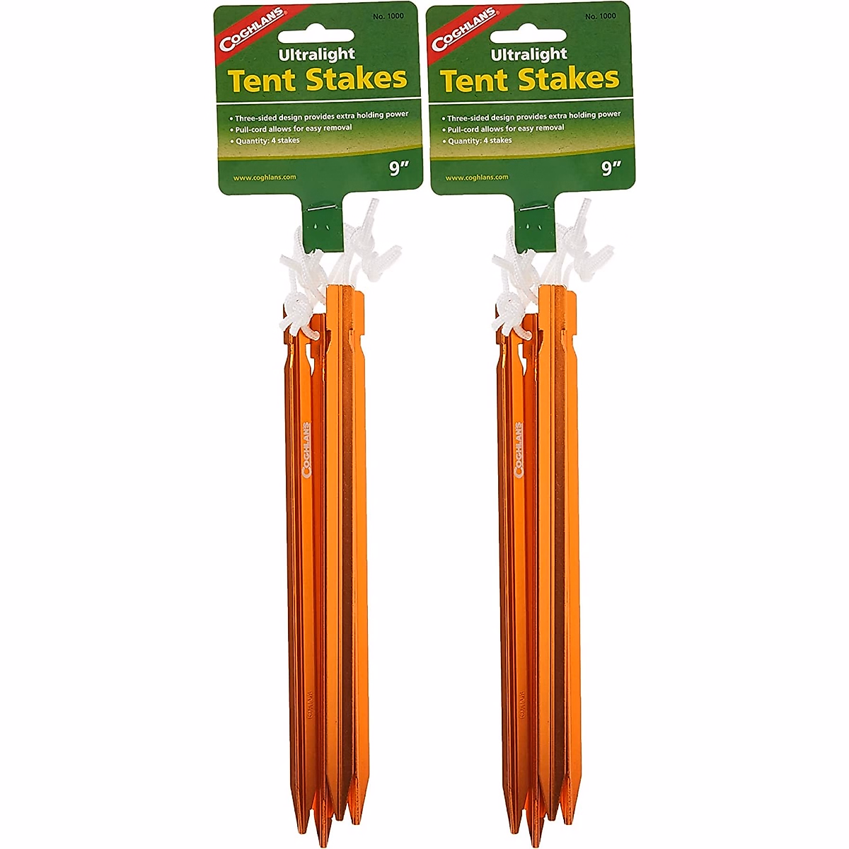 Coghlan's 4-Pack Ultralight Aluminum Tent Stakes, 9" (2-Pack)