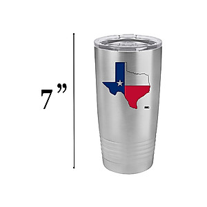 Rogue River Tactical Funny Texas Flag 20 Oz. Stainless Steel Travel Tumbler Mug Cup w/Lid Vacuum Insulated Hot or Cold (Stainless Steel)