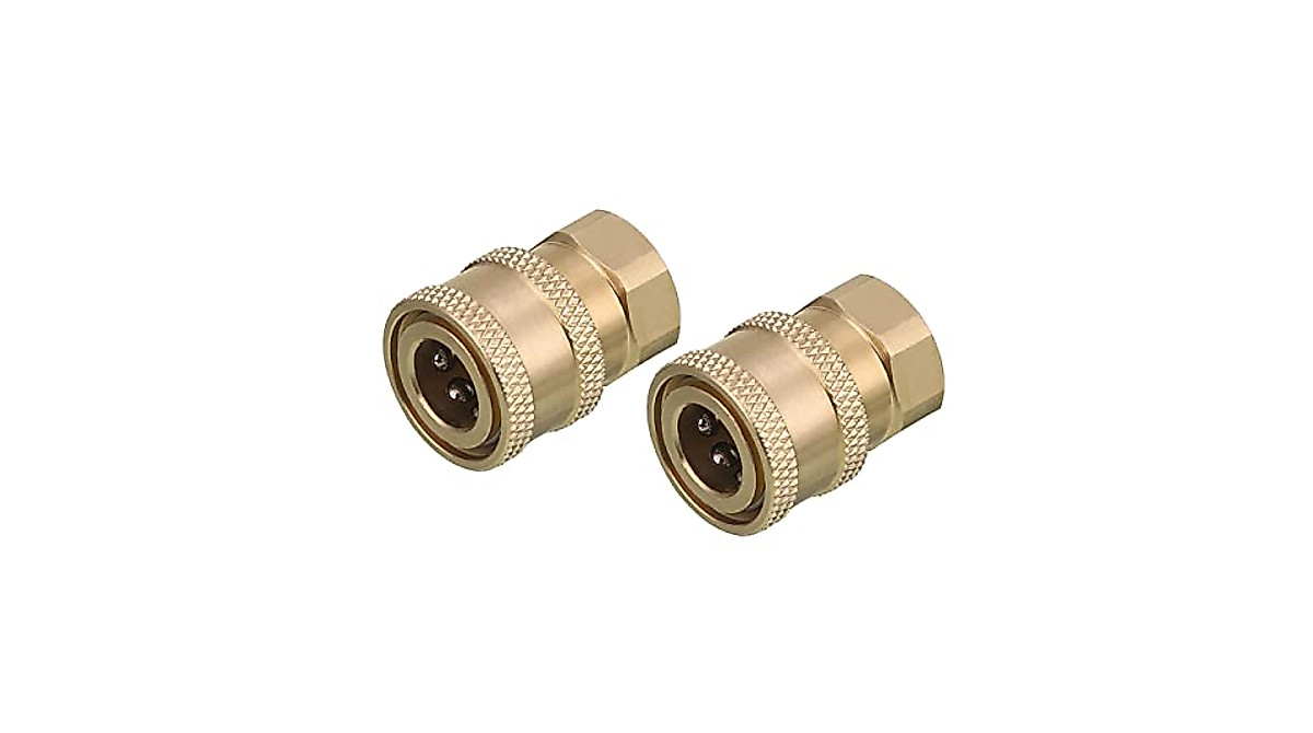 RIDGE WASHER Pressure Washer Coupler - Durable Brass Fittings, 2 Pack