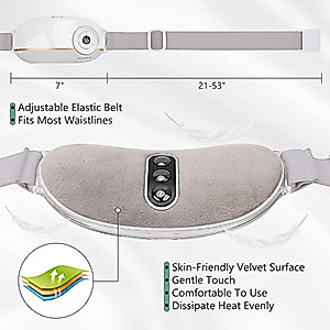 Portable Cordless Heating Pad，Heating Pad 5s Fast Heating，Heating Pads for Cramps with 3 Heat Levels and 3 Massage Modes，Menstrual Heating Pad for Women and Girl (Large-White)