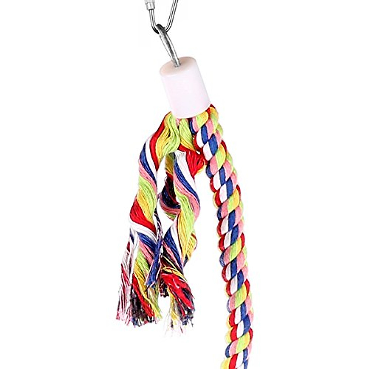 Bvanki Bird Rope Toys,49 inch Long Parrot Bungees Rope Toys, Large Medium and Small Parrot Toys Spiral Standing Toys (Medium 49 Inch)